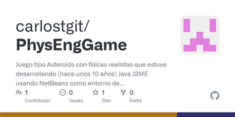github carlostgit physenggame juego tipo asteroids con físicas