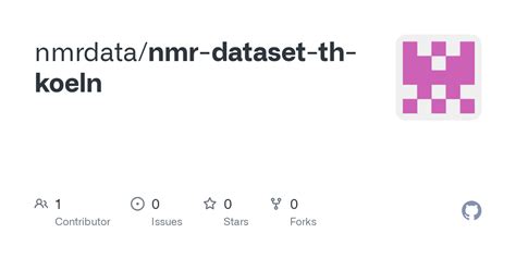 Github Nmrdata Nmr Dataset Th Koeln