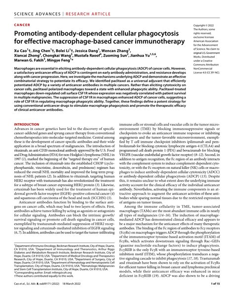 Pdf Promoting Antibody Dependent Cellular Phagocytosis For Effective