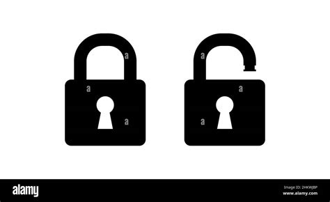 Open And Closed Padlock Icons Security Symbol Flat Illustration Isolated On White Background