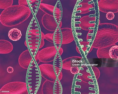 Dna 가닥 바이러스 세포와 혈액 세포와 3d 의료 배경 0명에 대한 스톡 사진 및 기타 이미지 0명 3차원 형태 Dna Istock