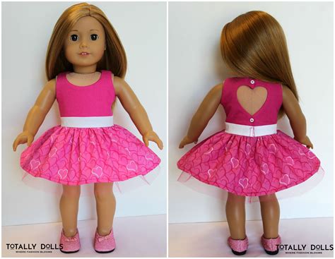 American Girl Doll Clothes Valentines Day Think Pink Dress By
