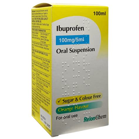 Ibuprofen 100mg 5ml Oral Suspension X 100ml Relonchem