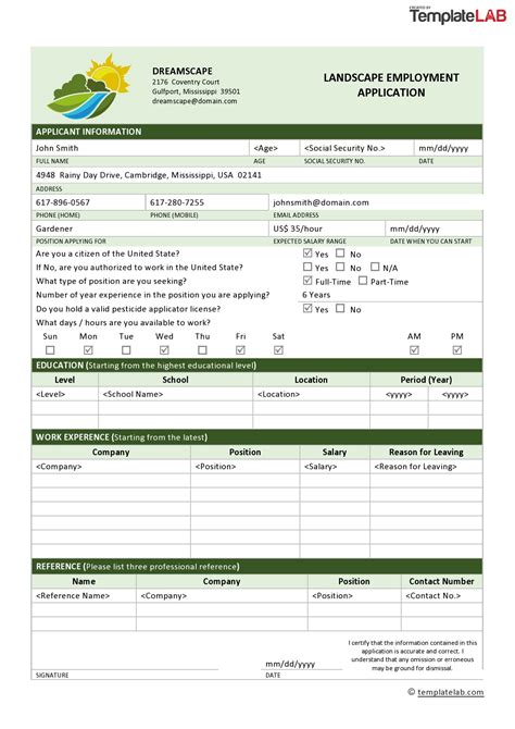 50 Free Employment Job Application Form Templates Printable