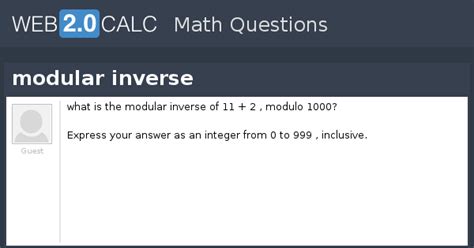 View Question Modular Inverse
