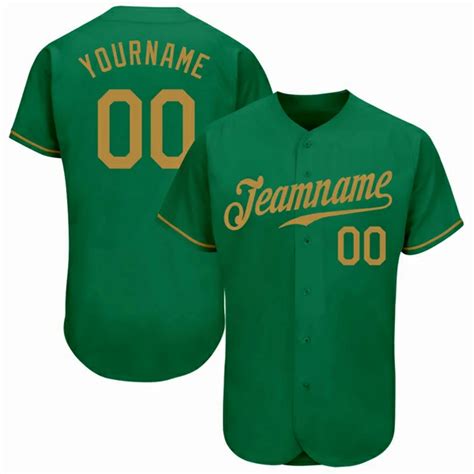 Custom Kelly Green Old Gold Authentic Baseball Jerseywincustomfashion
