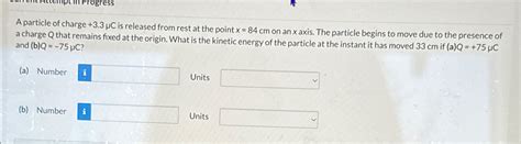 solved a particle of charge 3 3μc ﻿is released from rest at