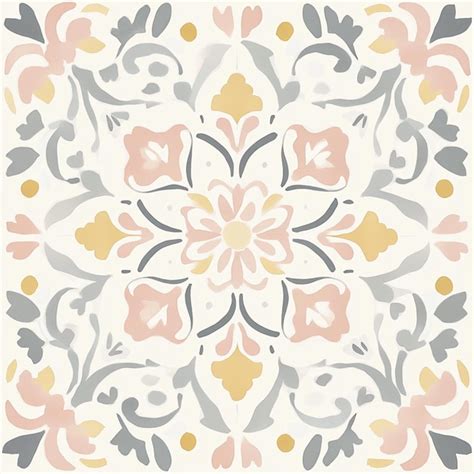 A Close Up Of A Colorful Tile With A Flower Design Generative Ai Premium Ai Generated Image