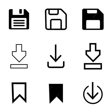 Premium Vector Floppy Disk Icon Set Save File Button Icon Set Diskette Vector Symbol In Black