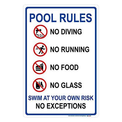 Pool And Water Activity Signs By Signways