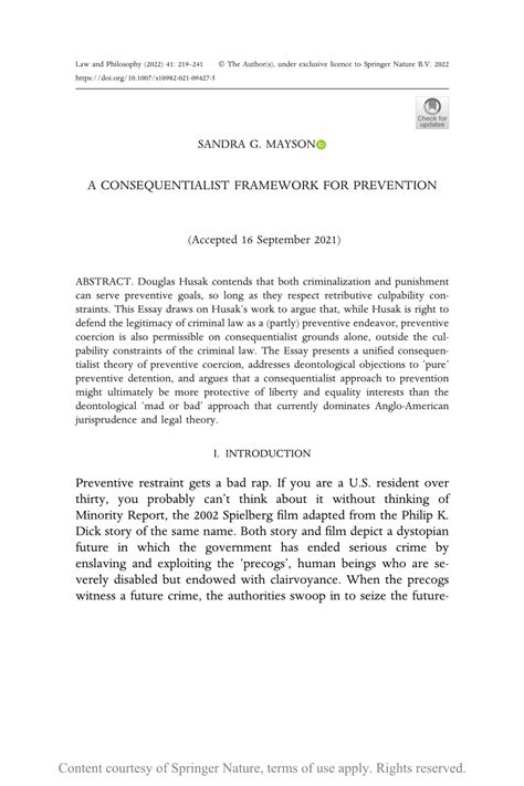 A Consequentialist Framework For Prevention