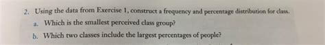 solved 2 using the data from exercise 1 construct a