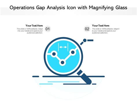 operations gap analysis icon with magnifying glass powerpoint slides