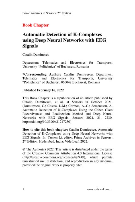 Pdf Automatic Detection Of K Complexes Using Deep Neural Networks