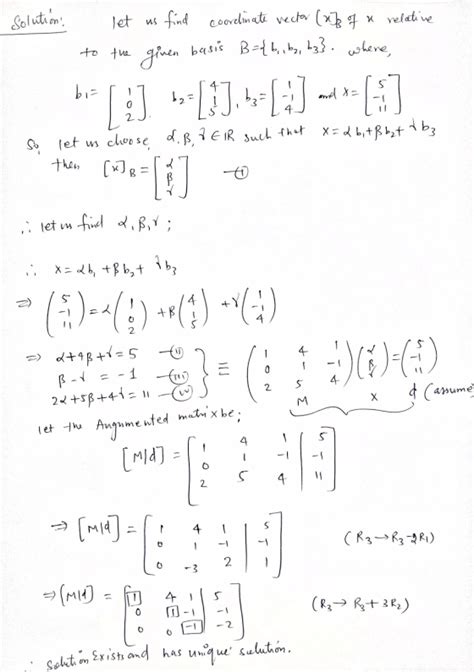 Find The Coordinate Vector [x]g Of X Relative To The Given Basis B