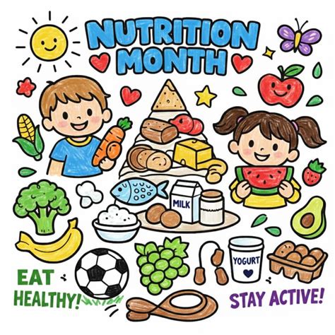 Nutrition Month Collaborative Coloring Poster Class Art Project