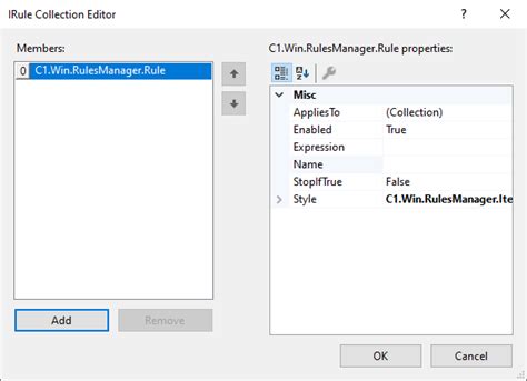 Design Time Support Componentone Rulesmanager For Winforms