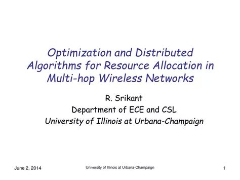 ppt optimization and distributed algorithms for resource allocation