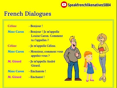 French Dialogues Basic French Dialogue French Language Learning