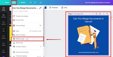 can you merge documents in canva