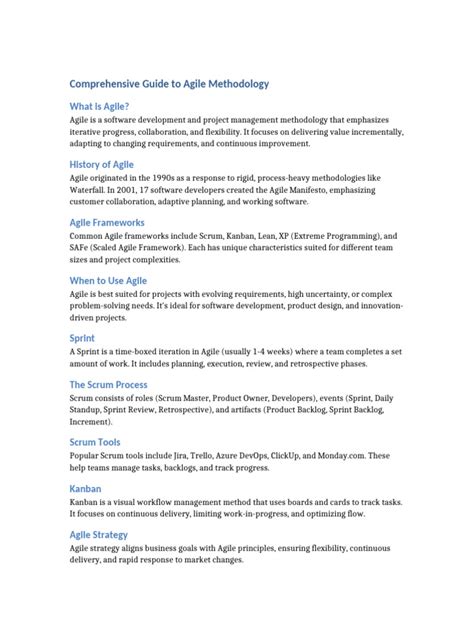 Agile Methodology Guide Pdf