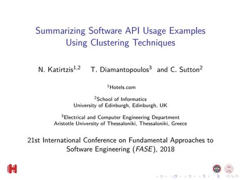 Summarizing Software Api Usage Examples Using Clustering Techniques Pdf