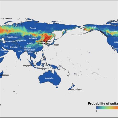 Potential Distribution Map Of I Persulcatus Globally Predicted