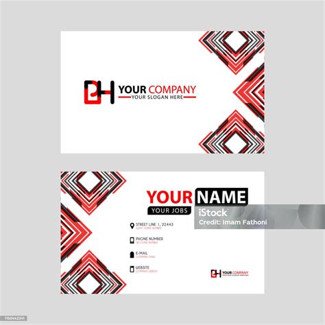 현대 명함 템플릿 Ph 로고 문자와 수평 디자인 및 빨간색과 검은색 색상 Hp 로고 템플릿 그림은 방문 페이지 웹 사이트 모바일 앱 포스터 전단지 쿠폰 선물 카드 스마트 폰