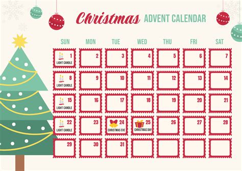 Free Christmas Advent Calendar Template To Edit Online