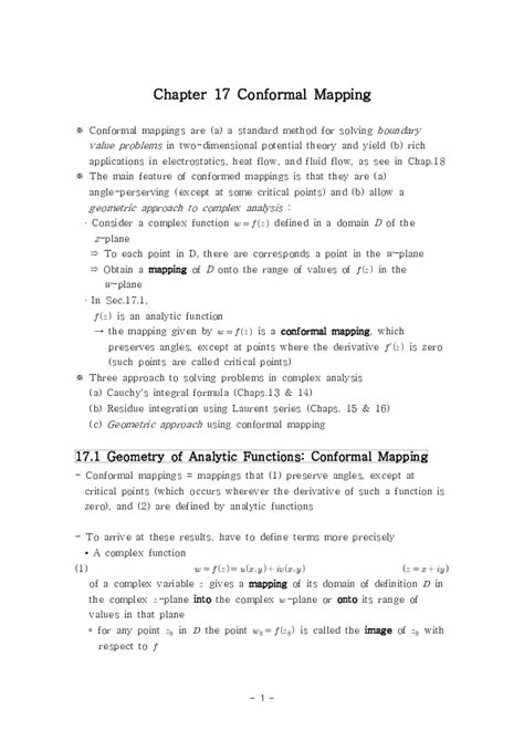Pdf Chapter 17 Conformal Mapping
