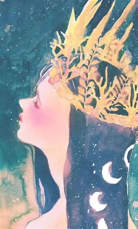 一組充滿夢幻感的水彩插畫，每一個少女都像精靈一樣 每日頭條