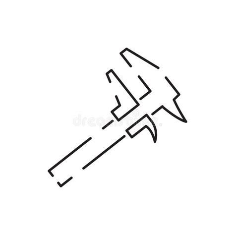 Construction Tools Outline Icon Caliper Vector Simple Thin Line