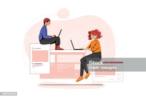 소셜 미디어 마케팅을 하는 남성 및 여성 마케팅 직원 광고에 대한 스톡 벡터 아트 및 기타 이미지 광고 반짝 세일 벡터 Istock