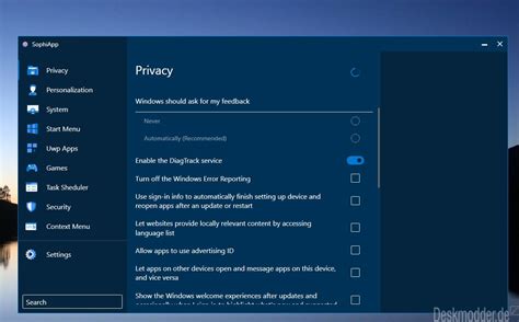 windows 10 sophia script jetzt mit einem wrapper und später als