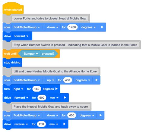 VEX V5 VRC Virtual Skills Lesson 2 Using The Bumper Switch