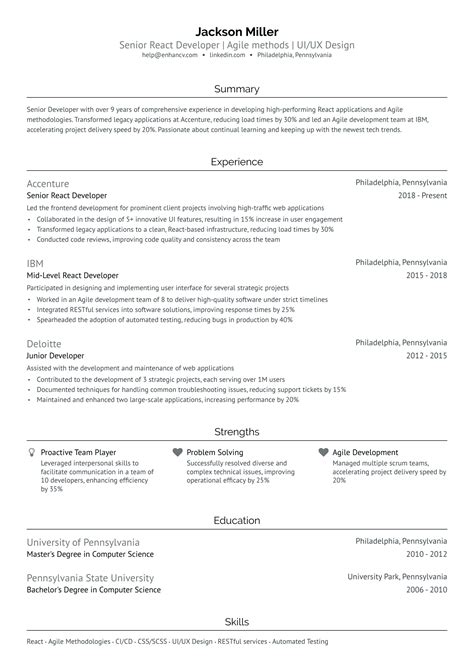 12 React Developer Resume Examples And Guide For 2025