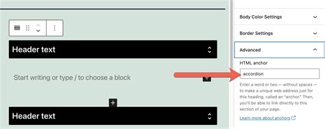 Html Anchor Links For Gutenberg Blocks