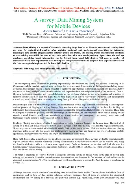 pdf a survey data mining system for mobile devices