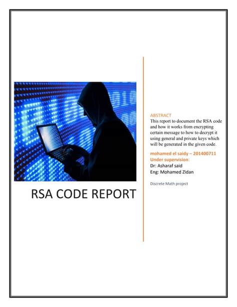 Rsa Algorithm Report Pdf