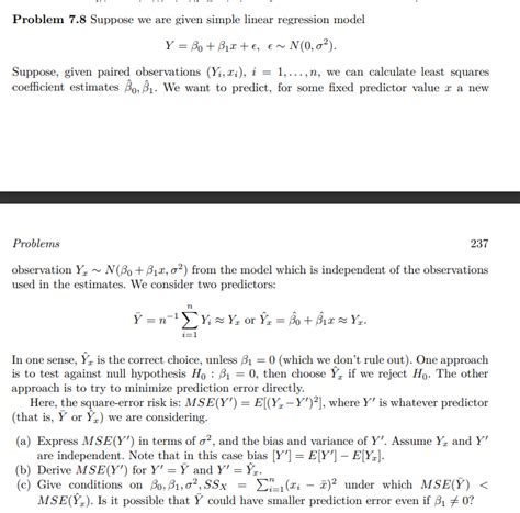 Solved Problem Suppose We Are Given Simple Linear Chegg