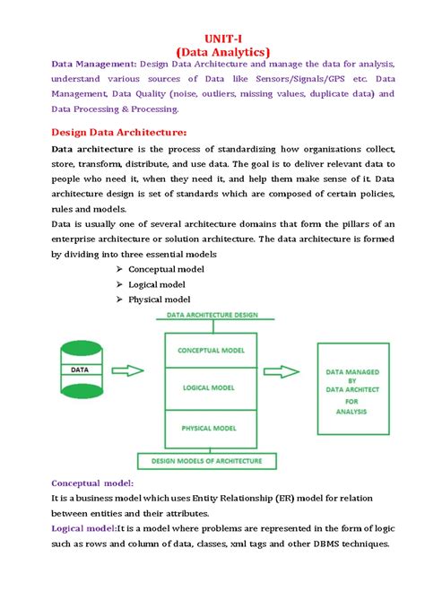 Da Unit Ii Introduction To Data Analytics And Its Applications Studocu