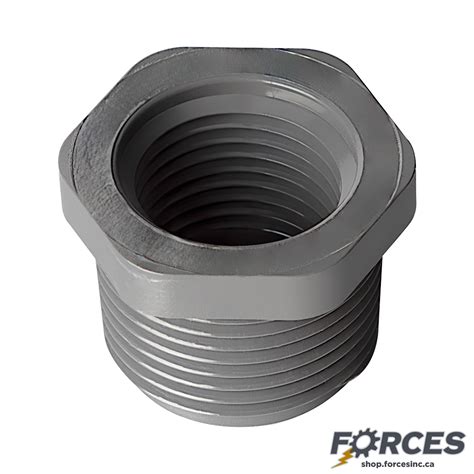 2 X 1 1 2 Reducer Bushing Mpt X Fpt Sch 80 Pvc Grey 839251