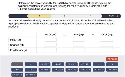 Solved Determine The Molar Solubility For Baco3 By