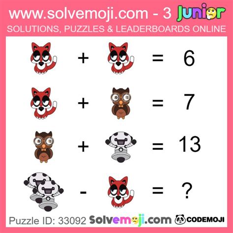 Fun Emoji Math Puzzles And Logic Games Challenge Your Brain Emoji Math Maths Puzzles Math