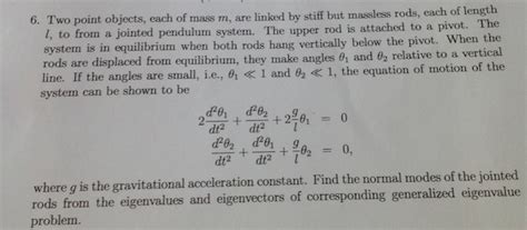 solved two point objects each of mass m are linked by