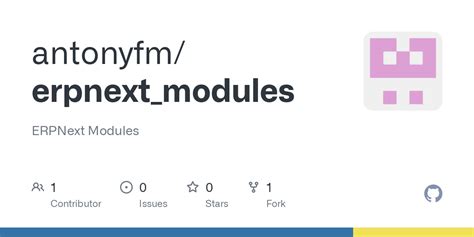 Github Antonyfmerpnextmodules Erpnext Modules