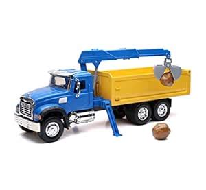 New Ray Toys Mack Granite Dump Truck With Crane 118 Scale Long Haul