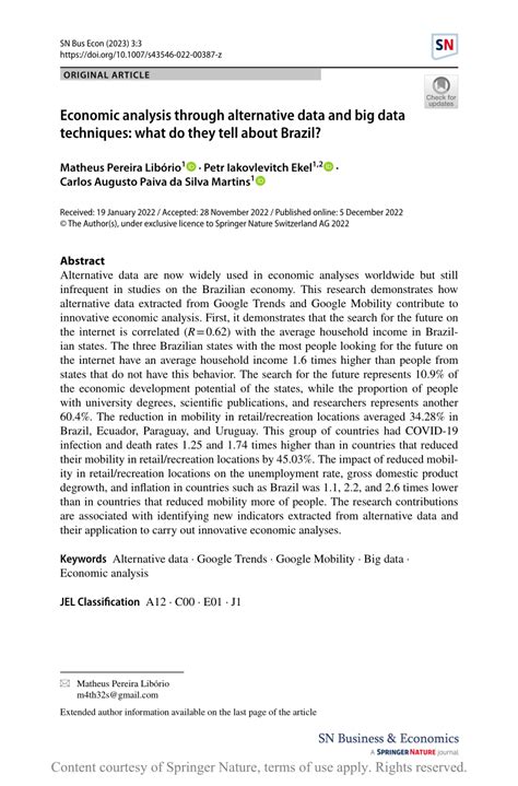 Economic Analysis Through Alternative Data And Big Data Techniques What Do They Tell About