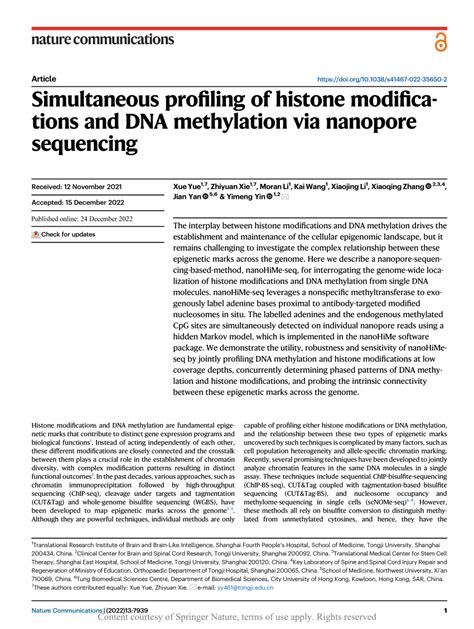 Pdf Simultaneous Profiling Of Histone Modifications And Dna