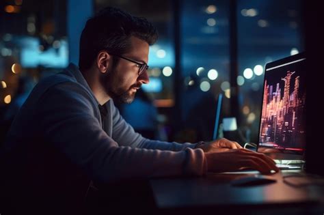 Premium Ai Image Techdriven Night Cabincore Workspace